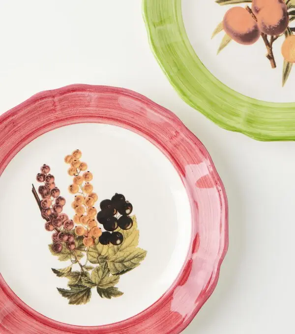 LES-OTTOMANS Botanica Set Of 4 Ceramic Plates - Multicoloured