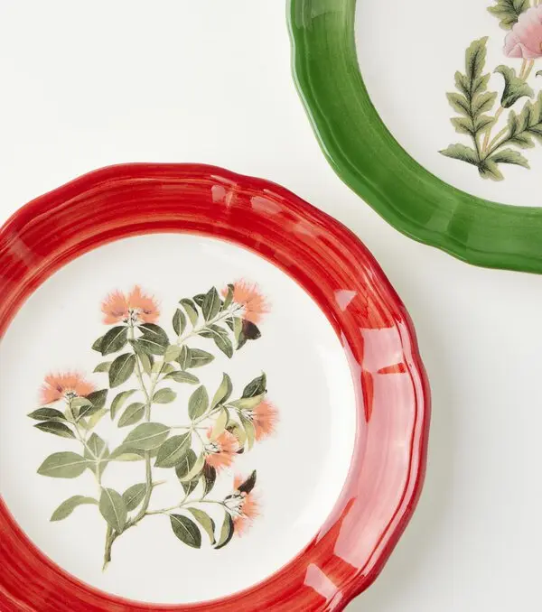 LES-OTTOMANS A Garden For The Sultan Set Of 4 Dessert Plates - Multicoloured