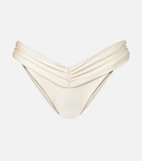 BANANHOT Jasmin Ruched Bikini Bottoms - Beige
