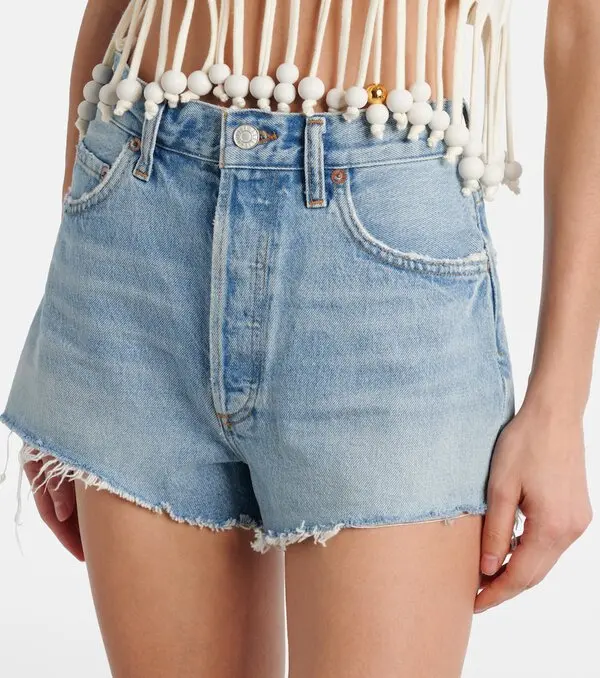 AGOLDE Ridley High-rise Denim Shorts - Blue
