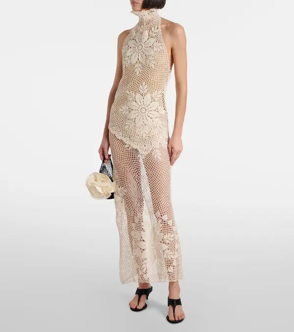 Magda Butrym Floral Crochet Top - White