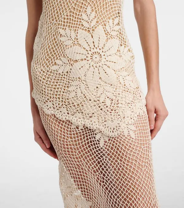 Magda Butrym Floral Crochet Top - White