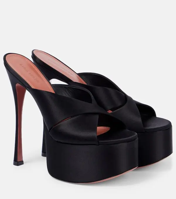 Amina Muaddi Salma 155 Platform Mules