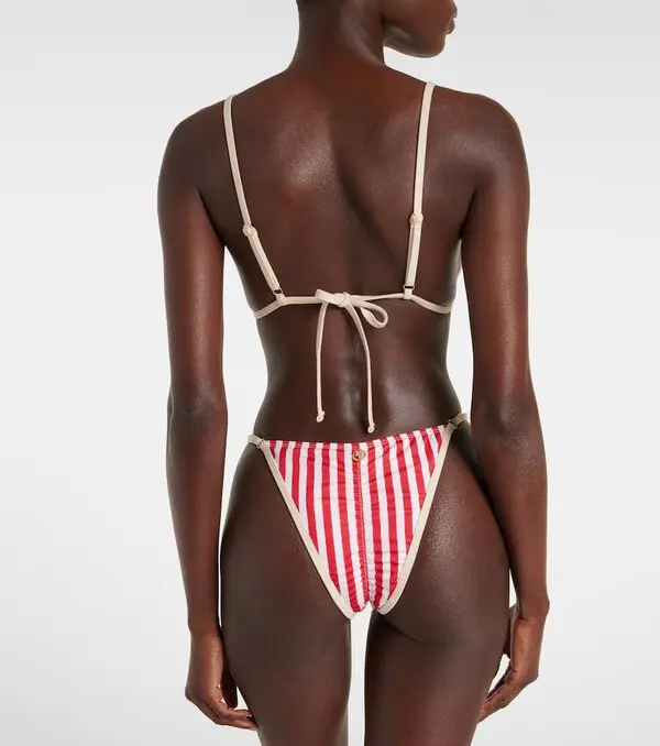 BANANHOT Candy Striped Triangle Bikini Top