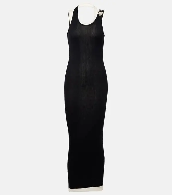 JEAN PAUL GAULTIER Layered Cotton Jersey Maxi Dress - Black