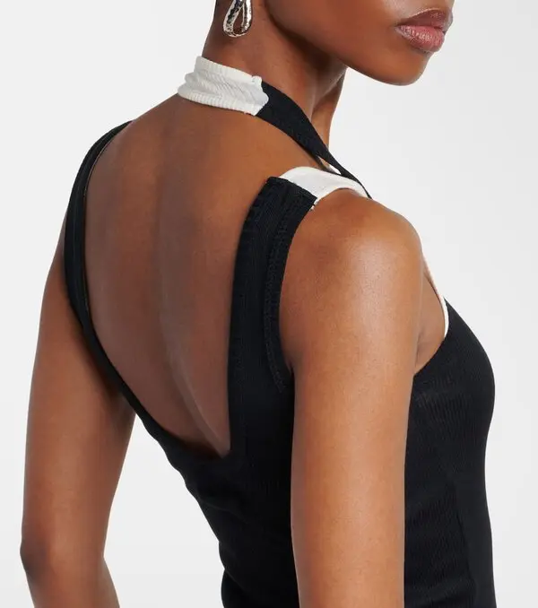 JEAN PAUL GAULTIER Layered Cotton Jersey Maxi Dress - Black