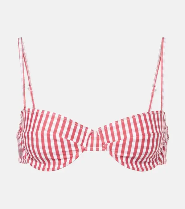 Faithfull The Brand Farrah Gingham Bikini Top - Red