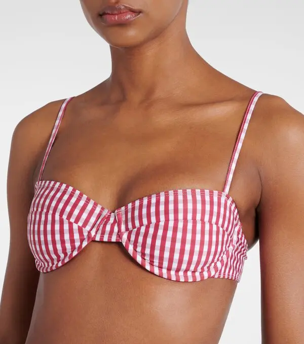 Faithfull The Brand Farrah Gingham Bikini Top - Red