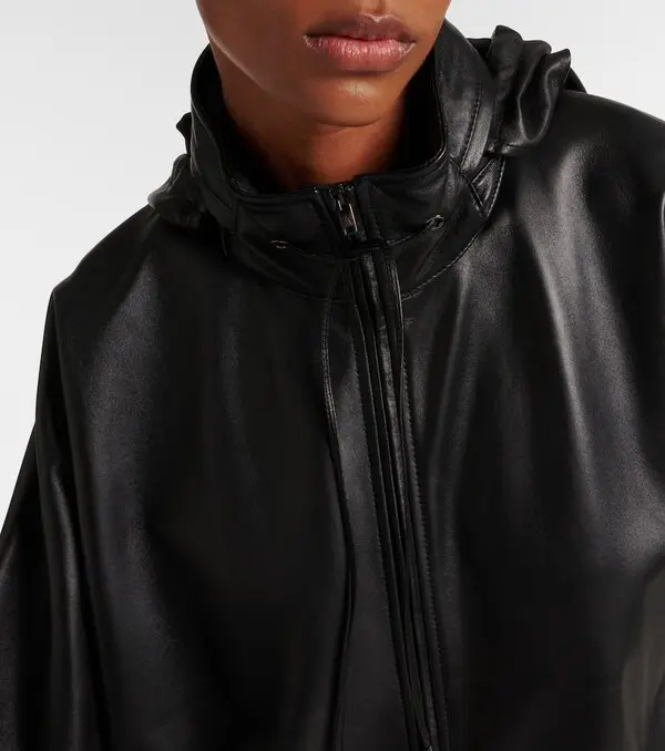 THE ROW Jilly Oversized Leather Bomber Jacket