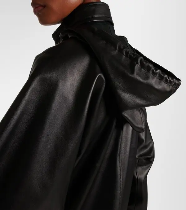 THE ROW Jilly Oversized Leather Bomber Jacket