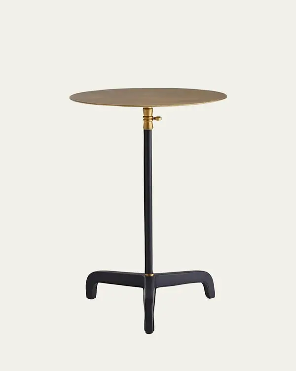 ARTERIORS Addison Adjustable Leather Accent Table - Navy