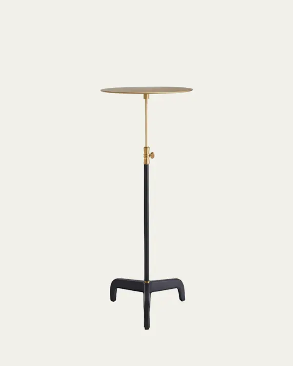 ARTERIORS Addison Adjustable Leather Accent Table - Navy