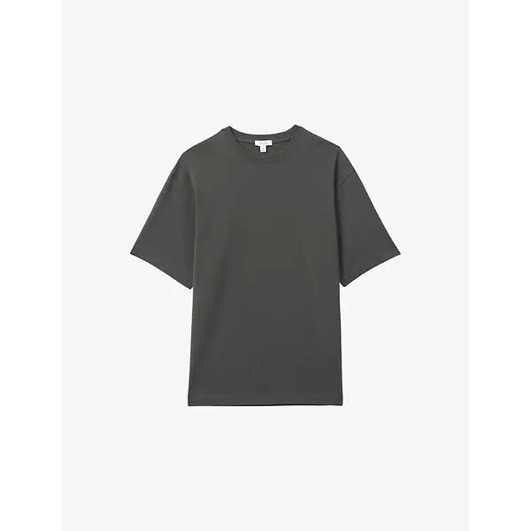 REISS Tate Oversized-fit Cotton-jersey T-shirt - Washed Black