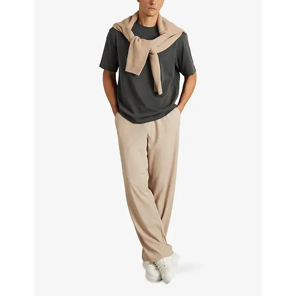 REISS Tate Oversized-fit Cotton-jersey T-shirt - Washed Black