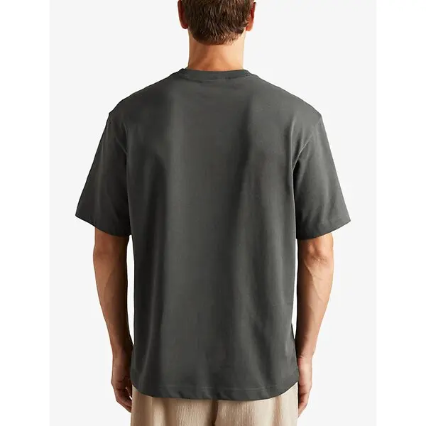 REISS Tate Oversized-fit Cotton-jersey T-shirt - Washed Black