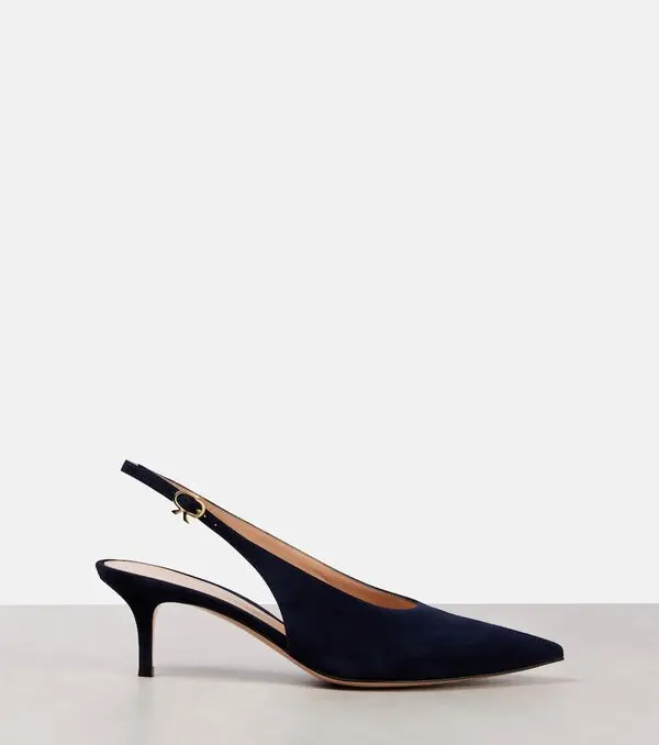 GIANVITO ROSSI Robbie 55 Slingback Pumps - Blue