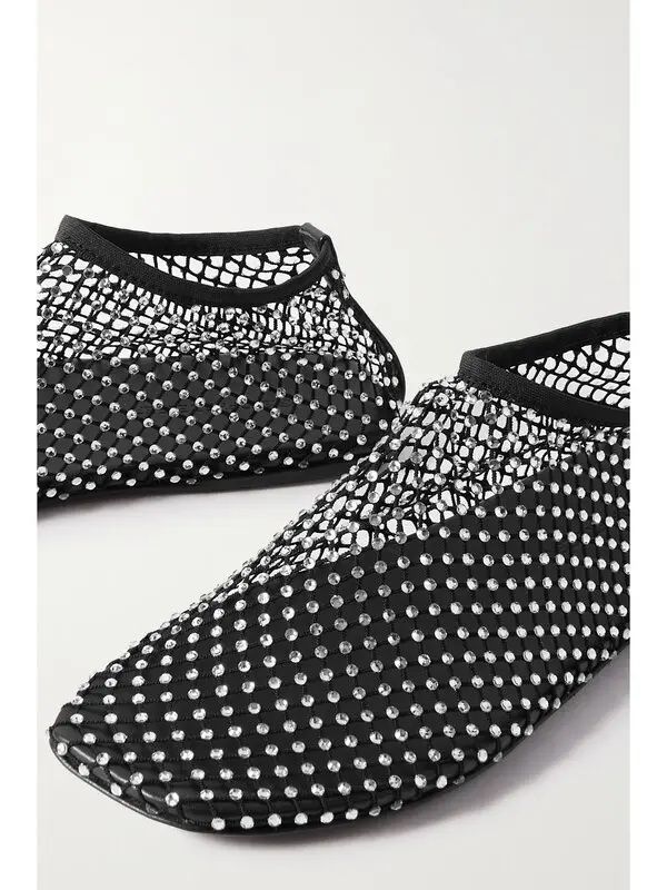 Christopher Esber Minette Crystal-embellished Ballet Flats - Black