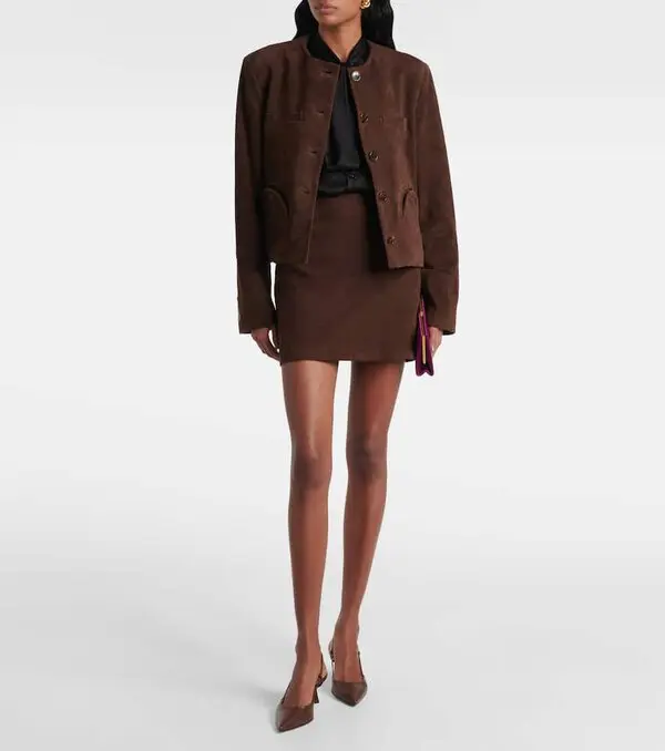 BLAZÉ MILANO Coci Suede Miniskirt - Brown