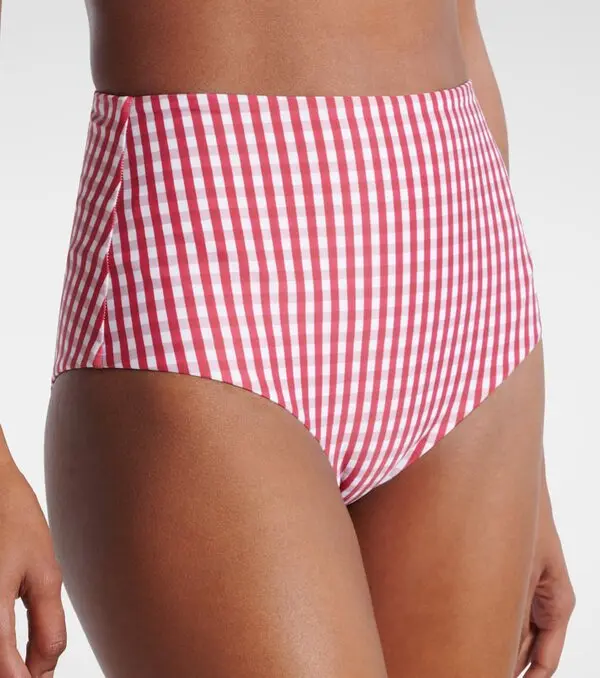 Faithfull The Brand Reyes Gingham Bikini Bottoms - Red