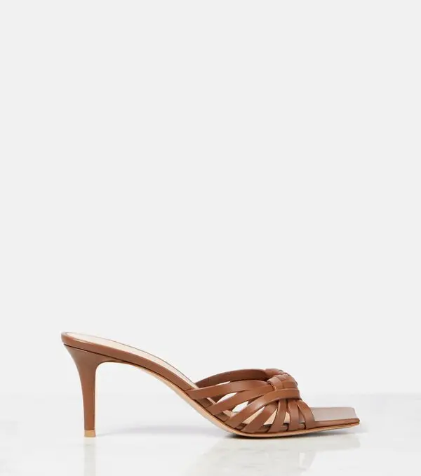 GIANVITO ROSSI Vyna 70 Metallic Leather Mules