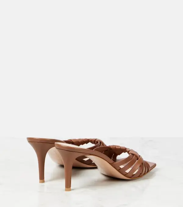 GIANVITO ROSSI Vyna 70 Metallic Leather Mules