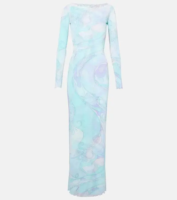 Emilio Pucci Orchidee Tulle Maxi Dress - Multicoloured