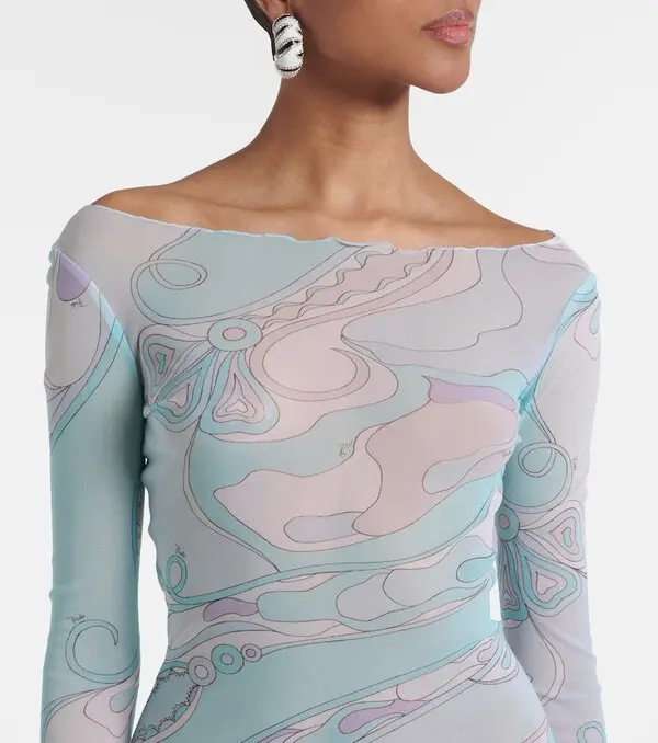 Emilio Pucci Orchidee Tulle Maxi Dress - Multicoloured