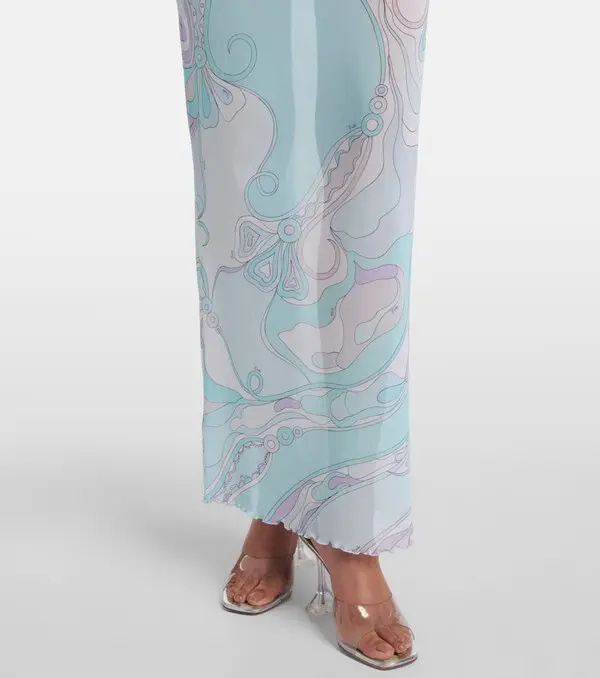 Emilio Pucci Orchidee Tulle Maxi Dress - Multicoloured