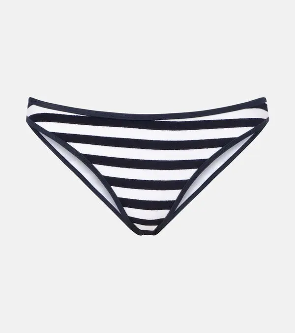 Jade Swim Most Wanted Striped Terry Bikini Bottom - Blue