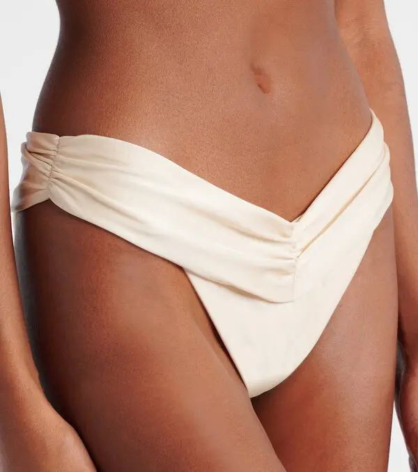 BANANHOT Jasmin Ruched Bikini Bottoms - Beige