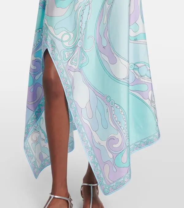 Emilio Pucci Orchidee Printed Maxi Skirt