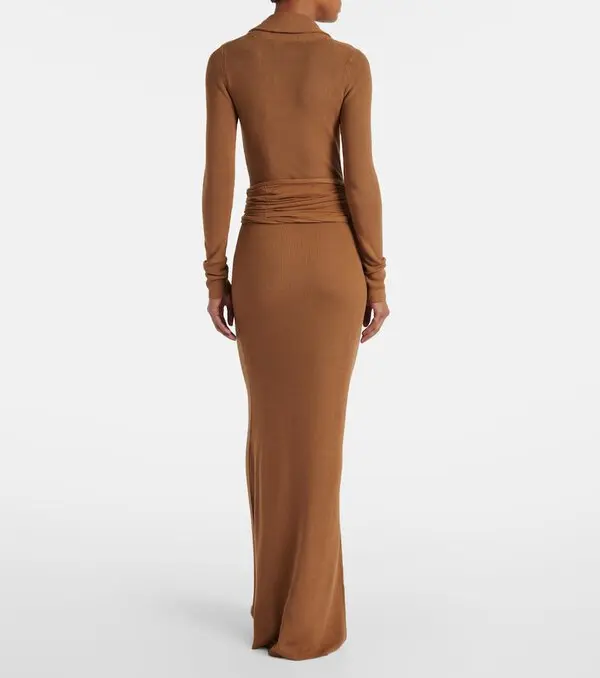 AYA MUSE Aure Gathered Knitted Gown