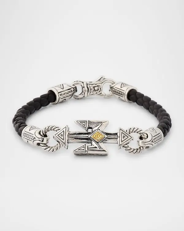 Konstantino Hydra Leather Bracelet - Black