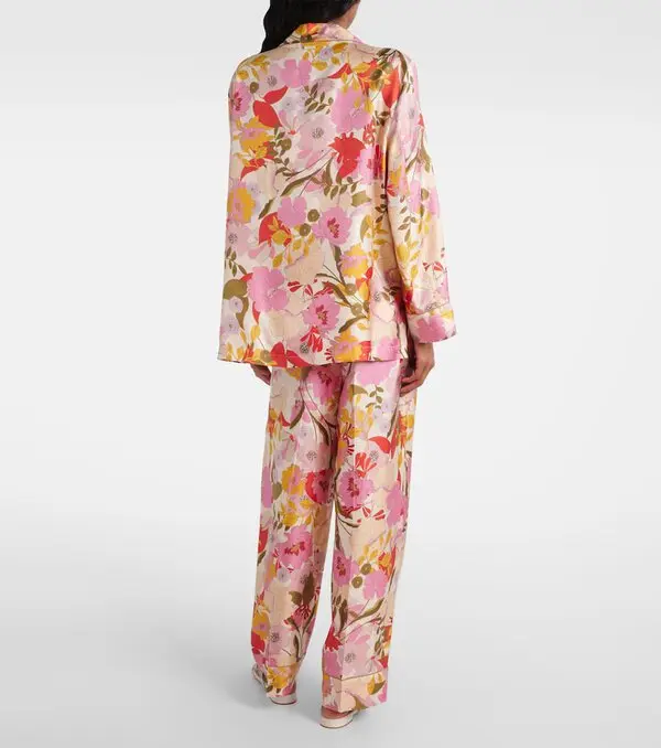 Max Mara Alan Floral Silk Satin Shirt