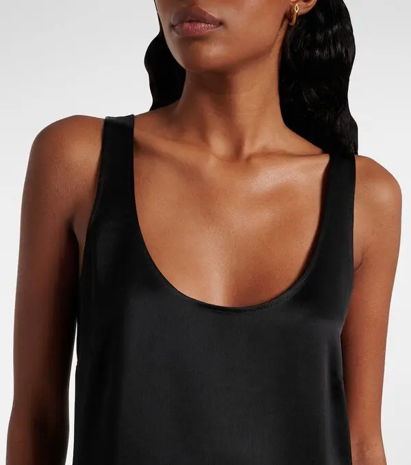 LESET Barb Satin Slip Dress