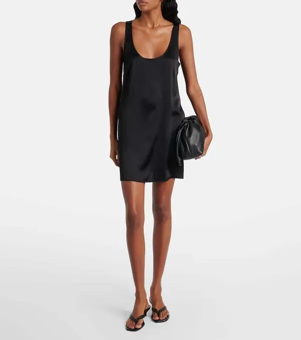 LESET Barb Satin Slip Dress