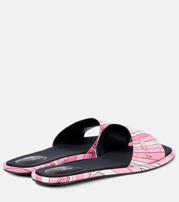 Emilio Pucci Iride Twill Square Open Toe Sandals
