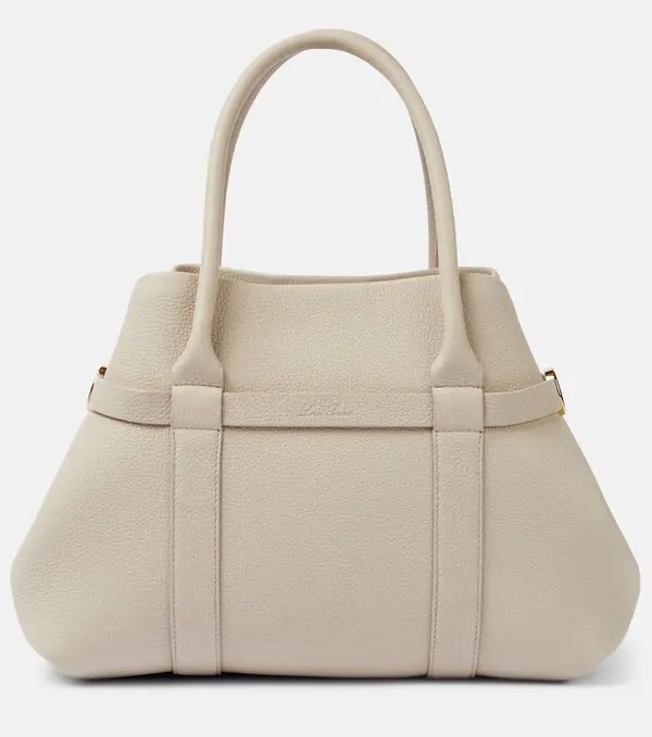 Loro Piana Ghiera Small Leather Tote Bag - Beige
