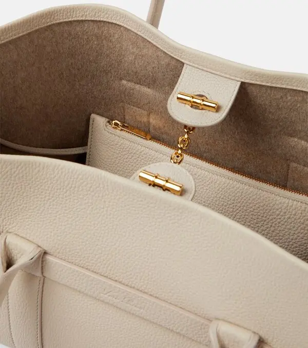 Loro Piana Ghiera Small Leather Tote Bag - Beige