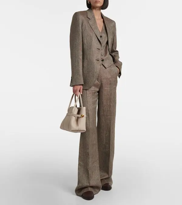 Loro Piana Ghiera Small Leather Tote Bag - Beige