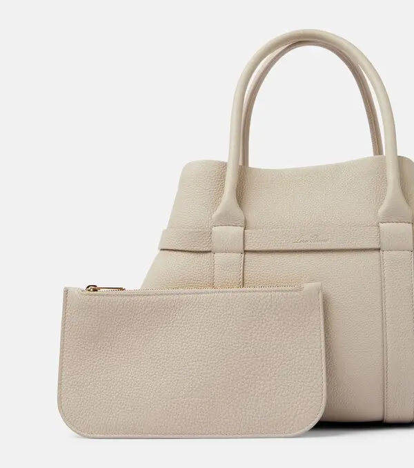 Loro Piana Ghiera Small Leather Tote Bag - Beige