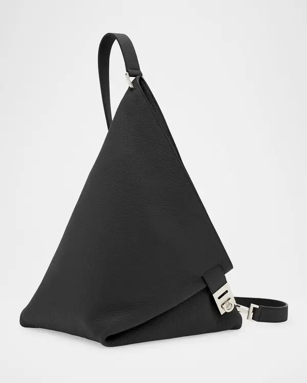FERRAGAMO Twins Leather Triangle Shoulder Bag - Nero