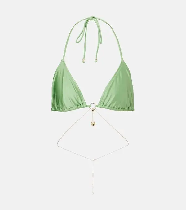 BANANHOT Chain Triangle Bikini Top - Green