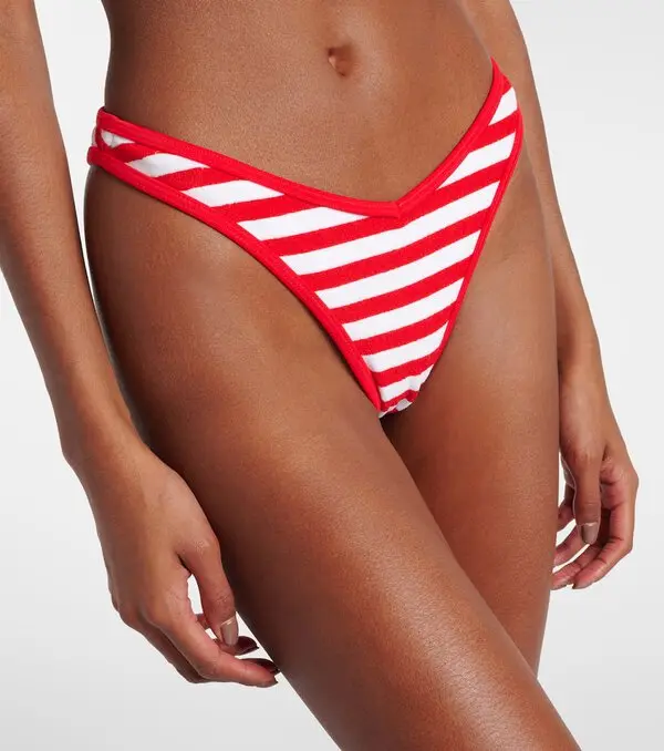 Jade Swim Vera Striped Terry Bikini Bottoms