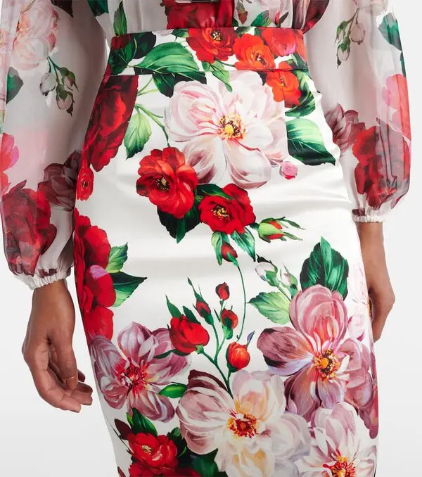 Dolce & Gabbana Floral Printed Midi Skirt