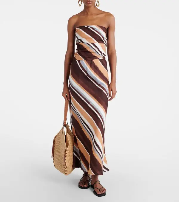 Faithfull The Brand Setubai Striped Linen Tube Top