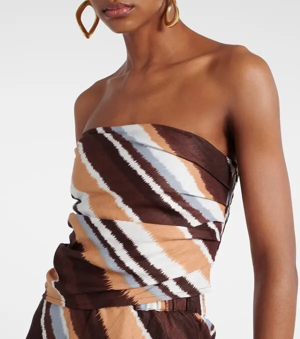 Faithfull The Brand Setubai Striped Linen Tube Top