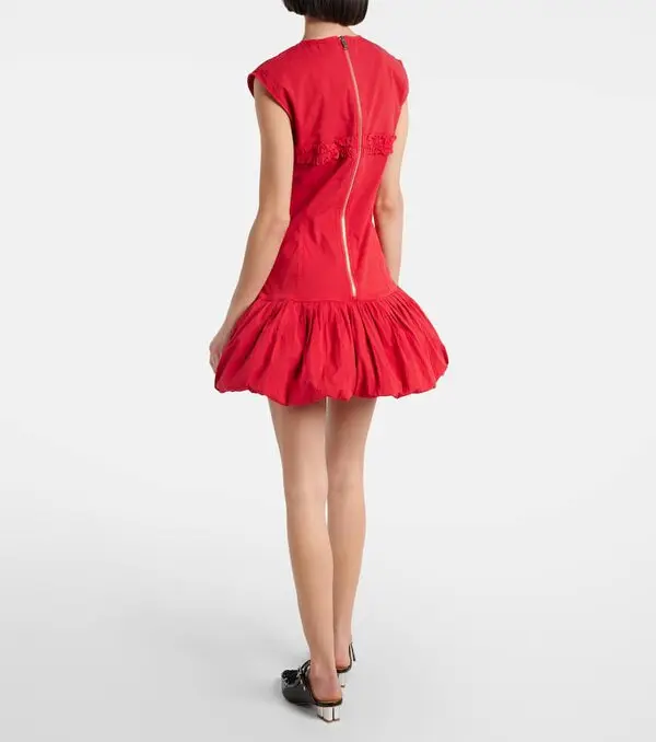 GANNI Ruffled Cotton-blend Minidress