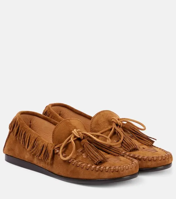 Isabel Marant Étoile Fitza Fringed Suede Loafers - Brown