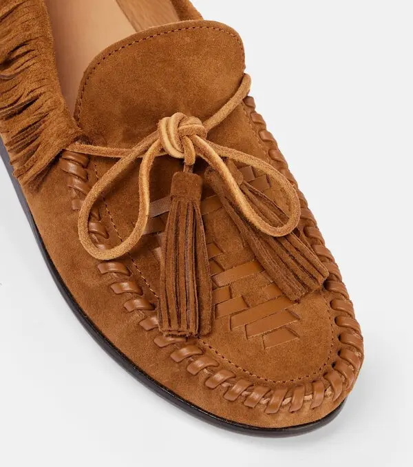 Isabel Marant Étoile Fitza Fringed Suede Loafers - Brown